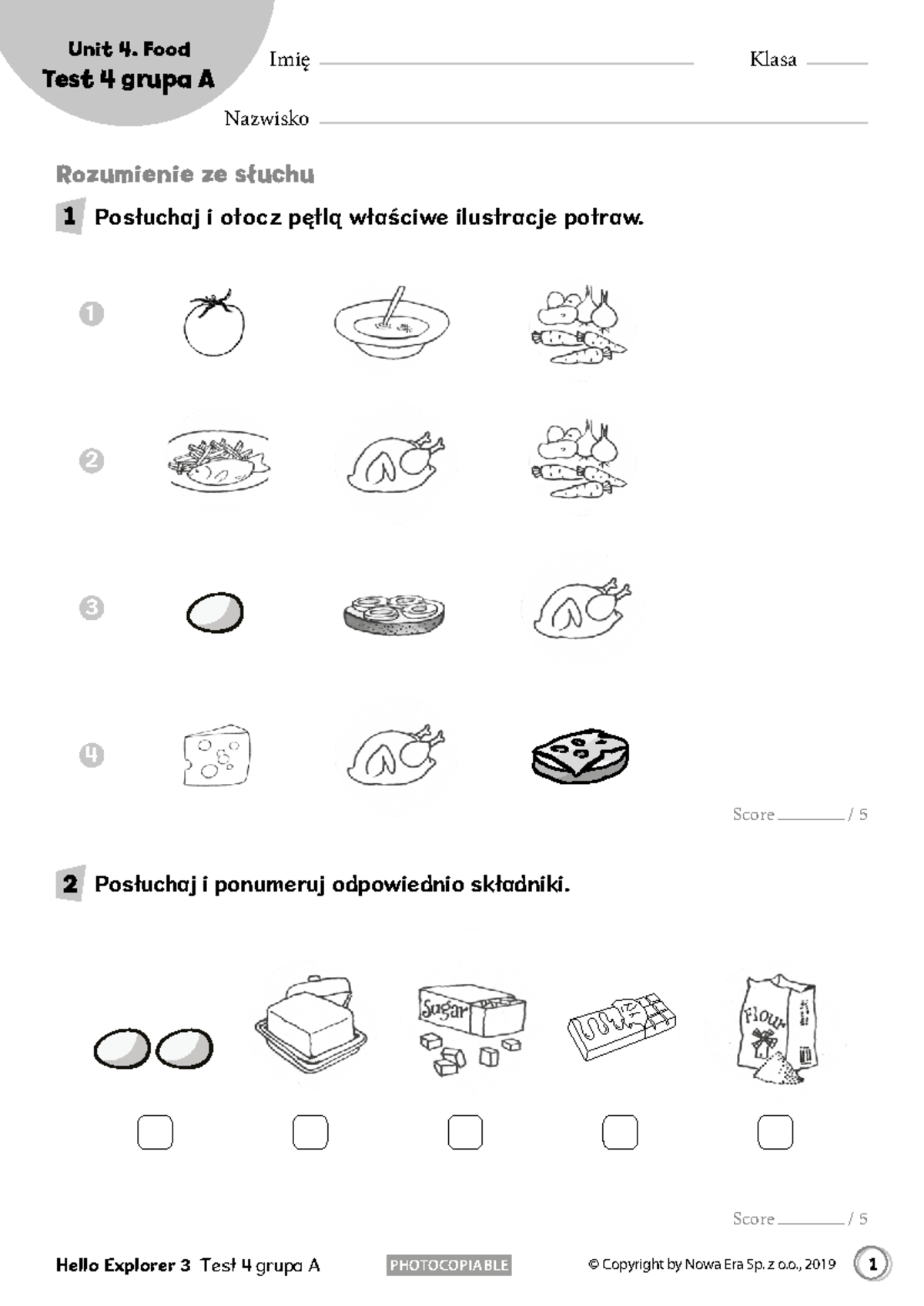 Hello explorer 3 testy unit 4 - Imię Klasa Nazwisko Hello Explorer 3 ...