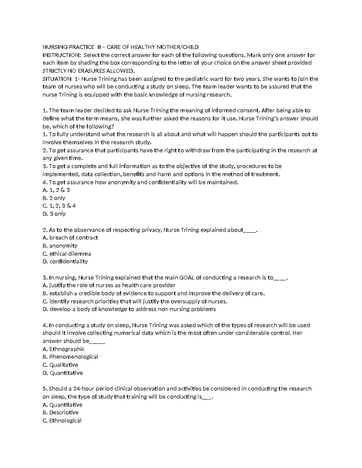 JULY 2021 NP2 final proofread - NURSING PRACTICE II – CARE OF HEALTHY ...