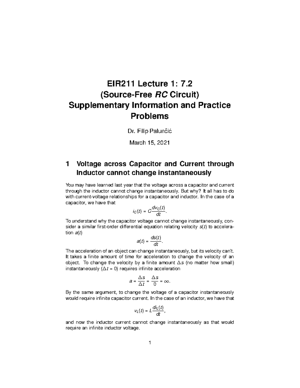 EIR211 L1 Supplementary Material and Practice Problem Solutions ...
