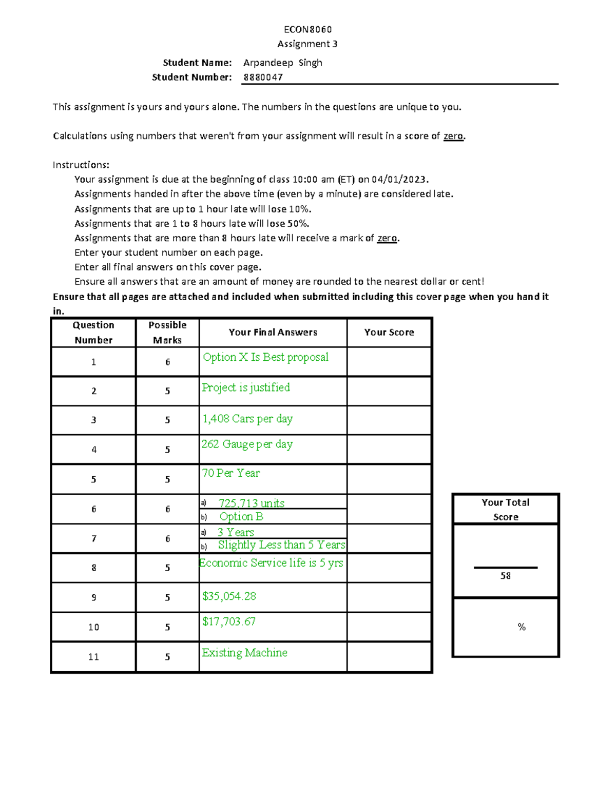ECON8060 - Assignment 3 - Assignment 3 6 Arpandeep Singh 8880047 ...