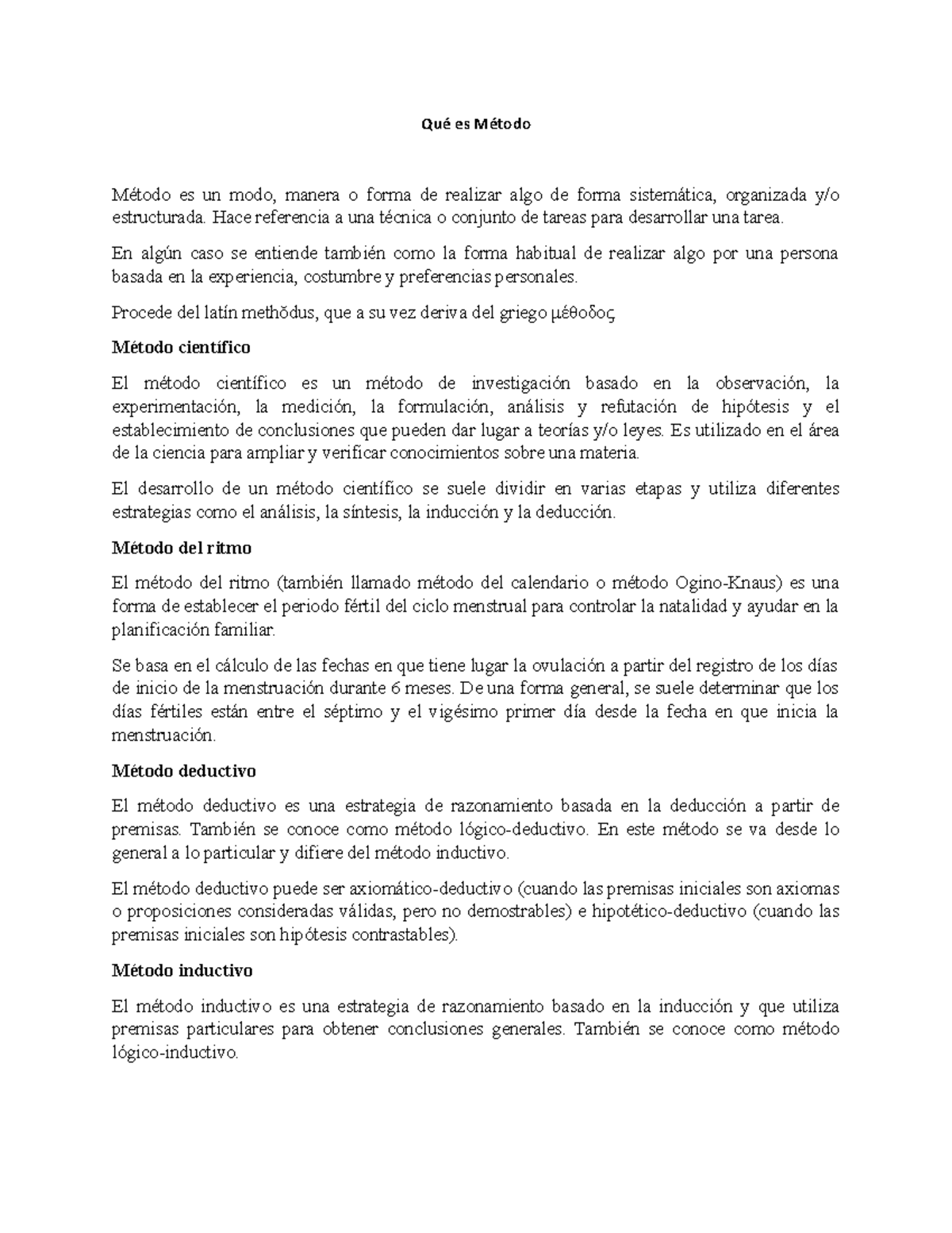 Qué es MétodoAAAAAAAAAAAAAAAA - Qué es Método Método es un modo, manera ...