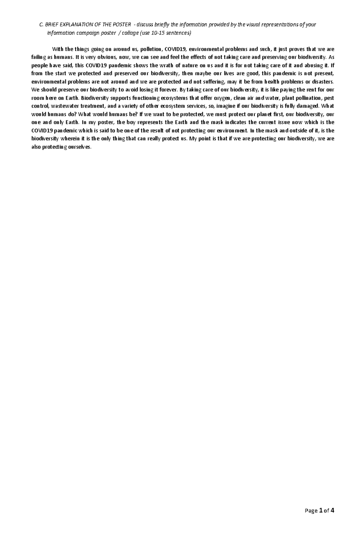 Brief Explanation OF THE Poster - Page 1 of 4 C. BRIEF EXPLANATION OF ...