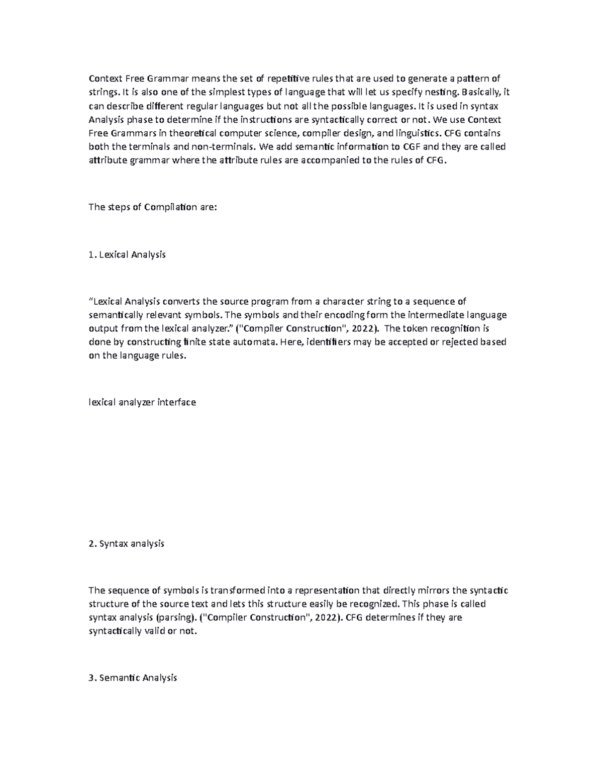 Discussion unit 2 3 - Context Free Grammar means the set of repetitive ...