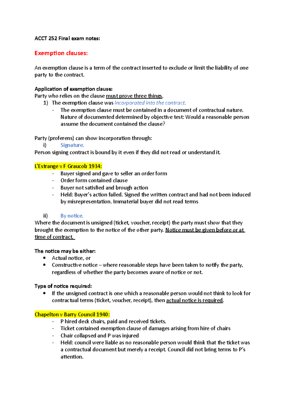ACCT 252 Final exam notes - ACCT 252 Final exam notes: Exemption ...