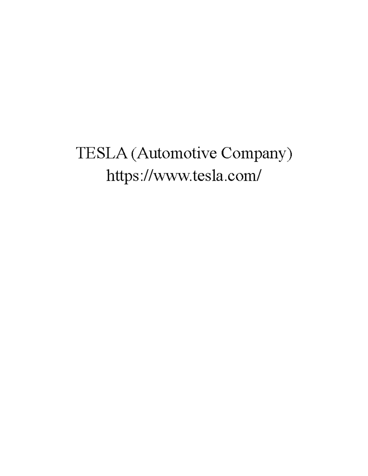 MMM267 Progress Report 2 - TESLA (Automotive Company) tesla ...