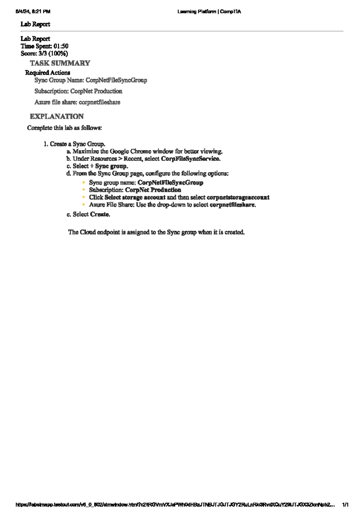 Create Sync Groups - TestOut LabS - NDIT12 - Studocu