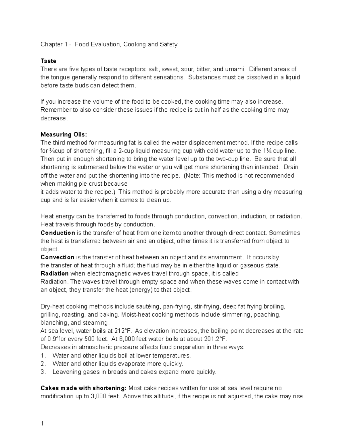 CH.1 - Food Evaluation, Cooking and Safety - Chapter 1 - Food ...