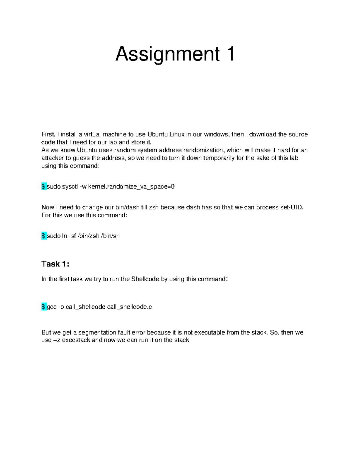 Assignment 1 Introduction To Information Security Assignment 1 First I Install A Virtual