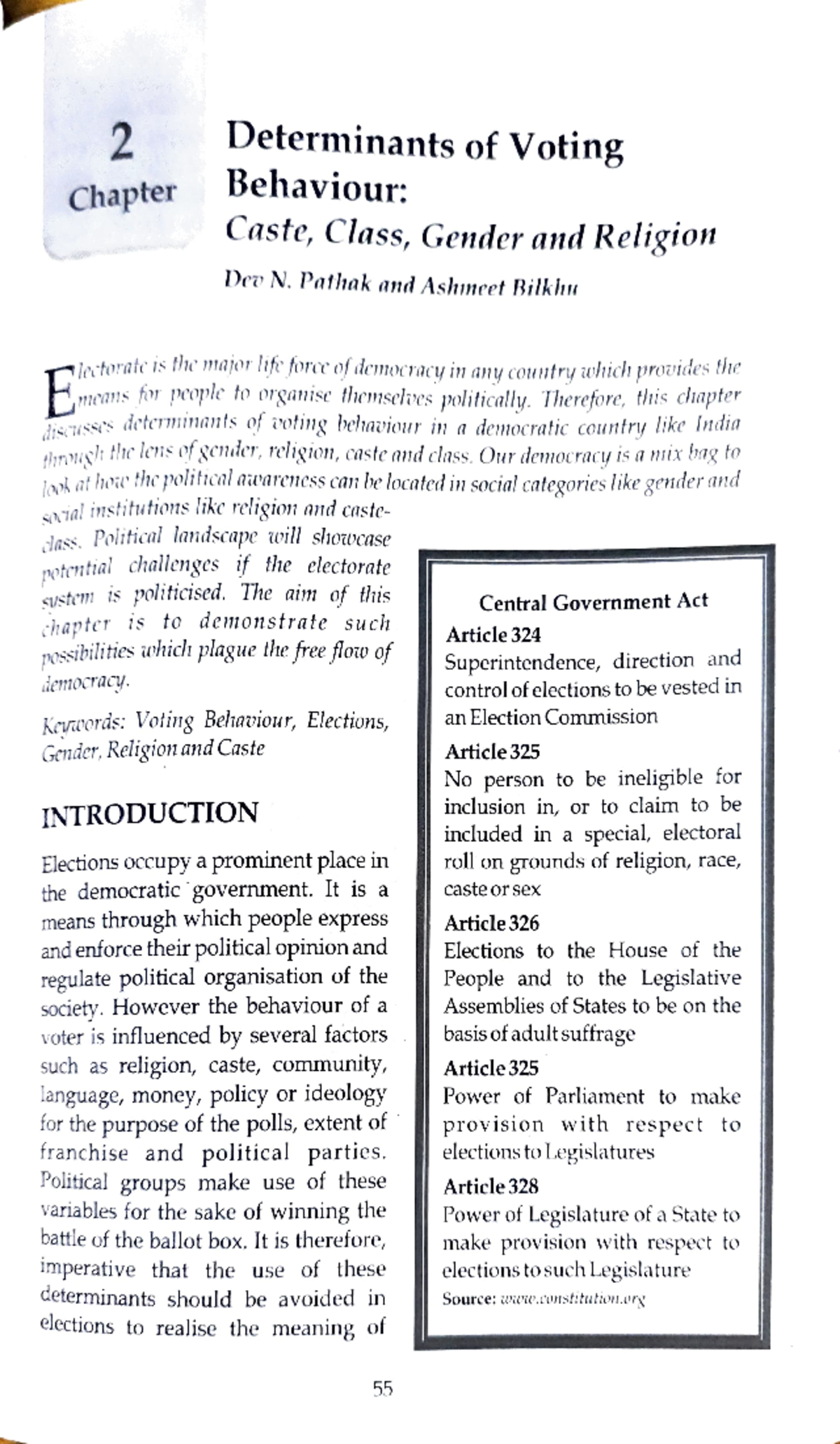 Voting behaviors - Notes - Determinants of Voting Behaviour: 2 Chapter ...