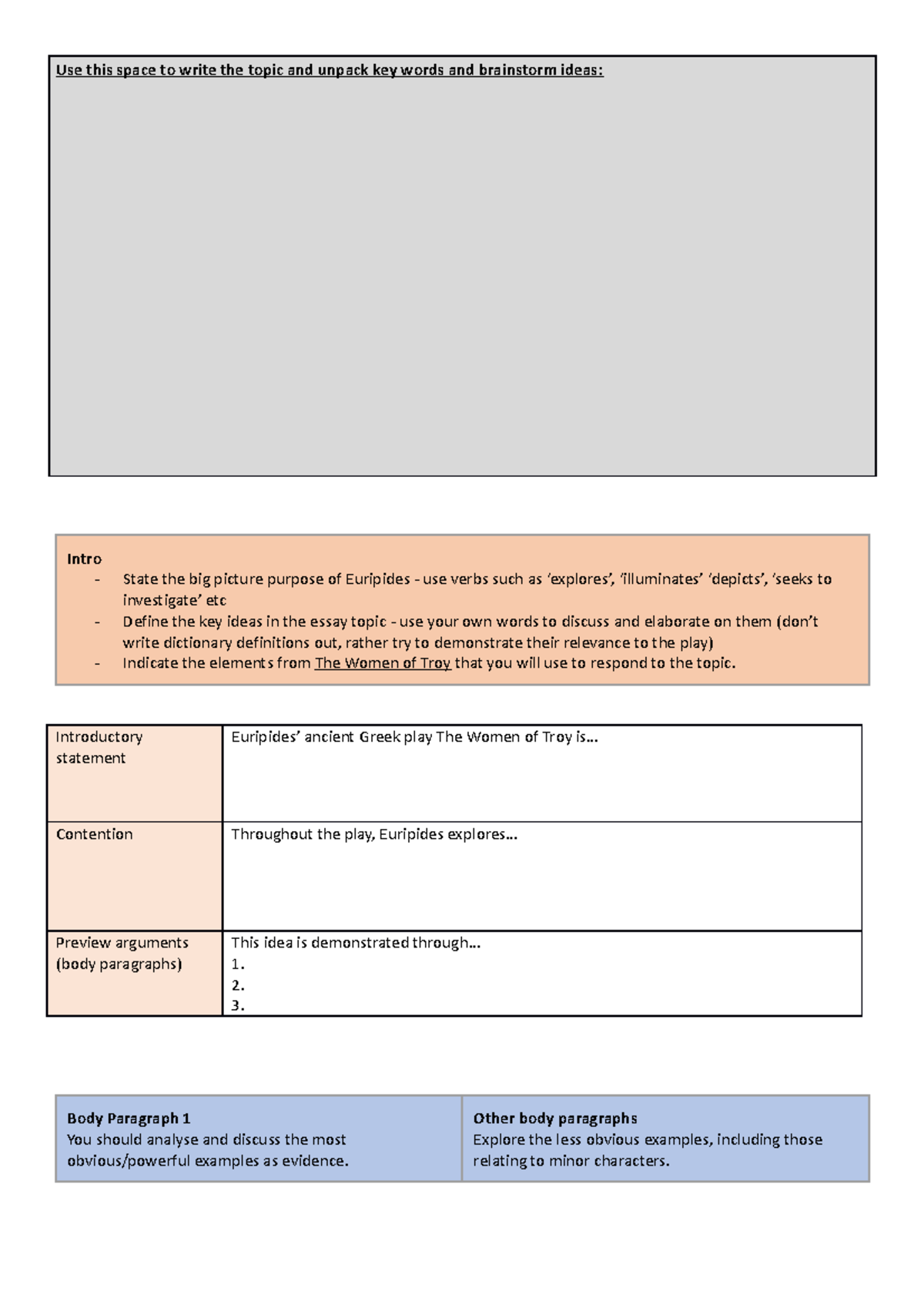 Wo T Scaffold - Essay w. sentence starters - Use this space to write ...