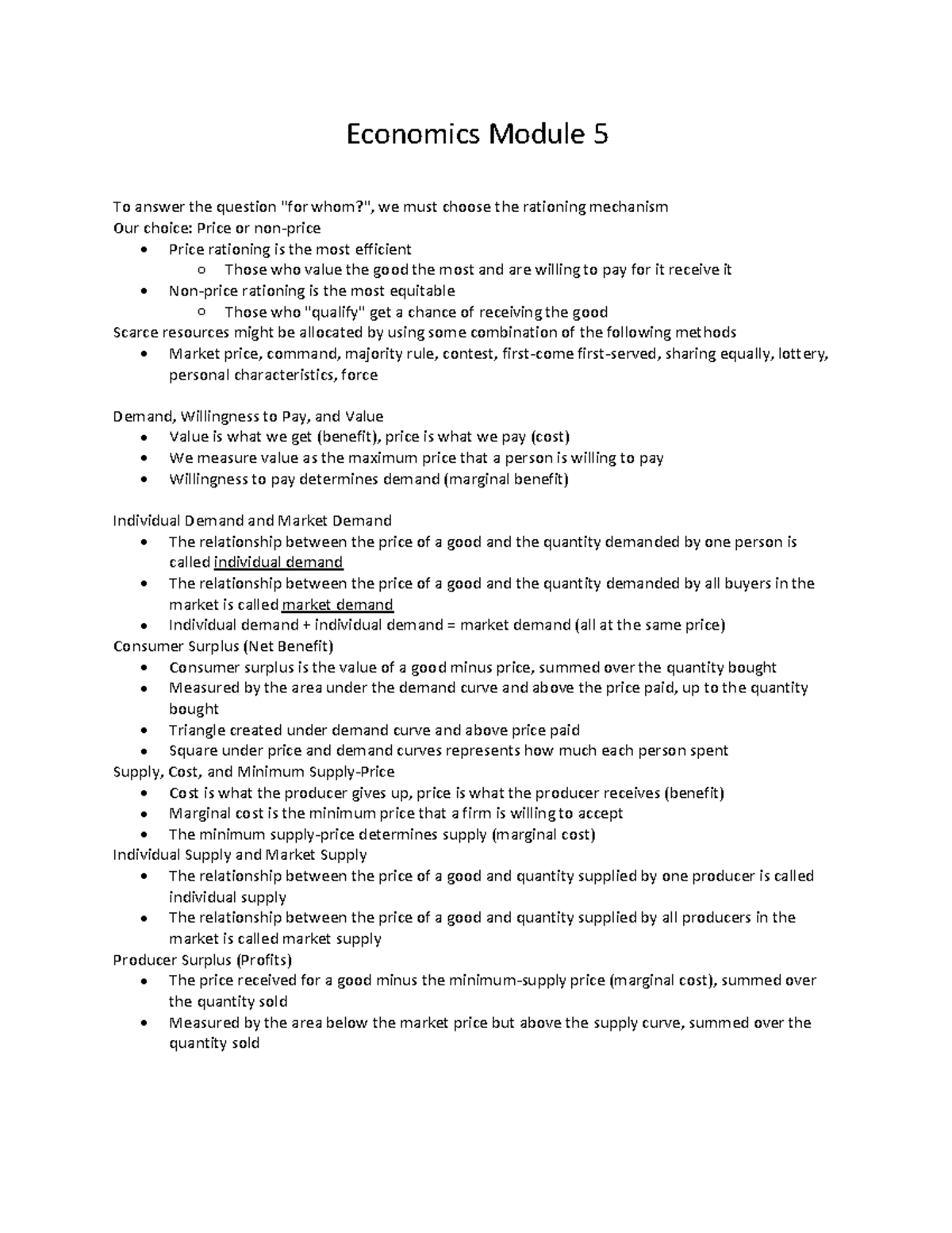 Economics Module 5 - Studocu