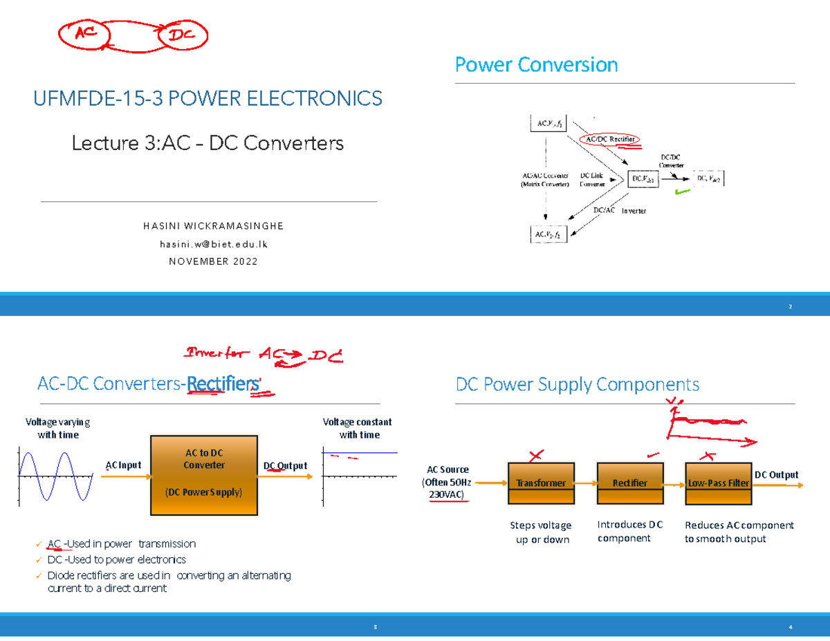 Lecture notes of power electronics of UWE EEE program conducted by BIET ...