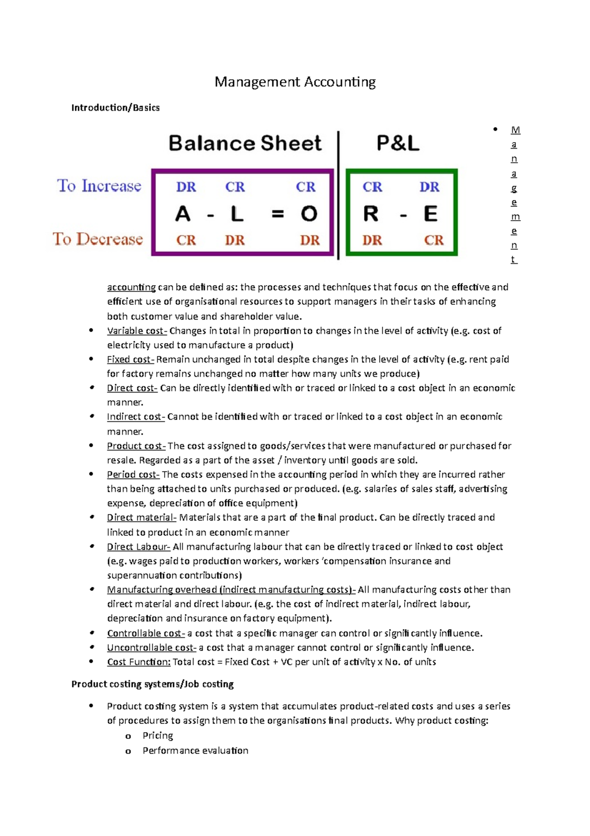 Management Accounting notes - Management Accounting Introduction/Basics ...
