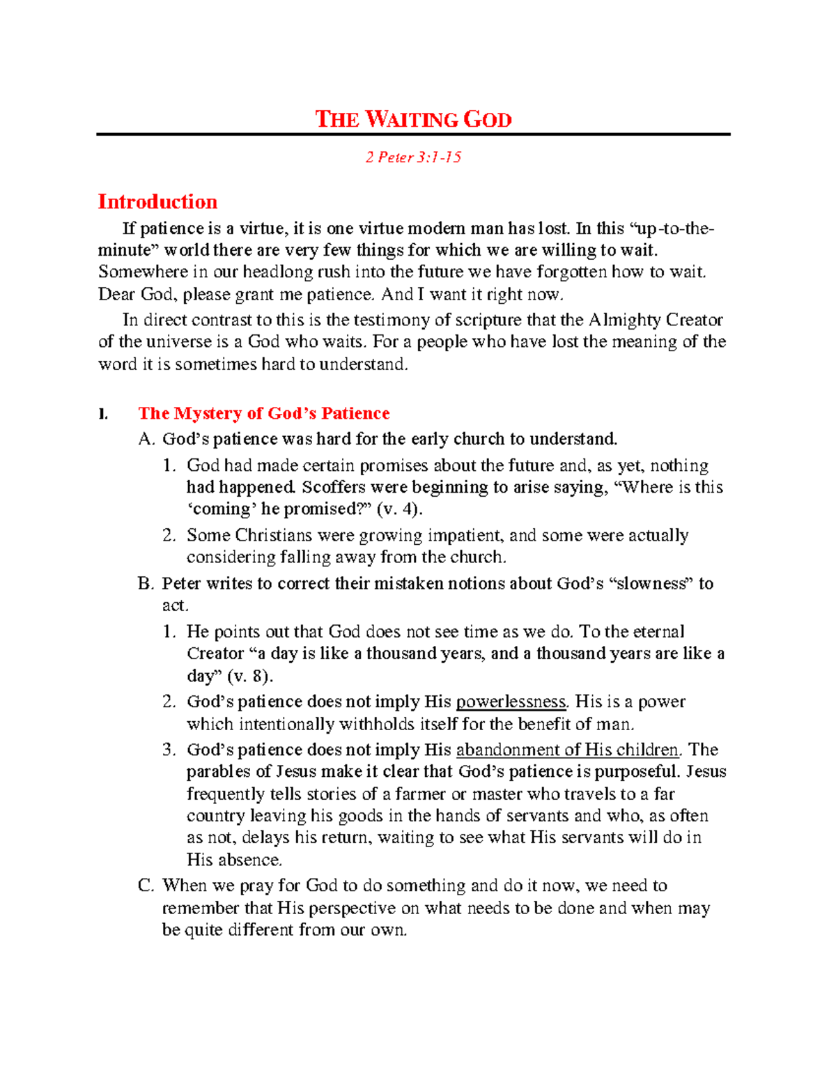 The Waiting God - Summary of the lecture - Social Psychology - Studocu