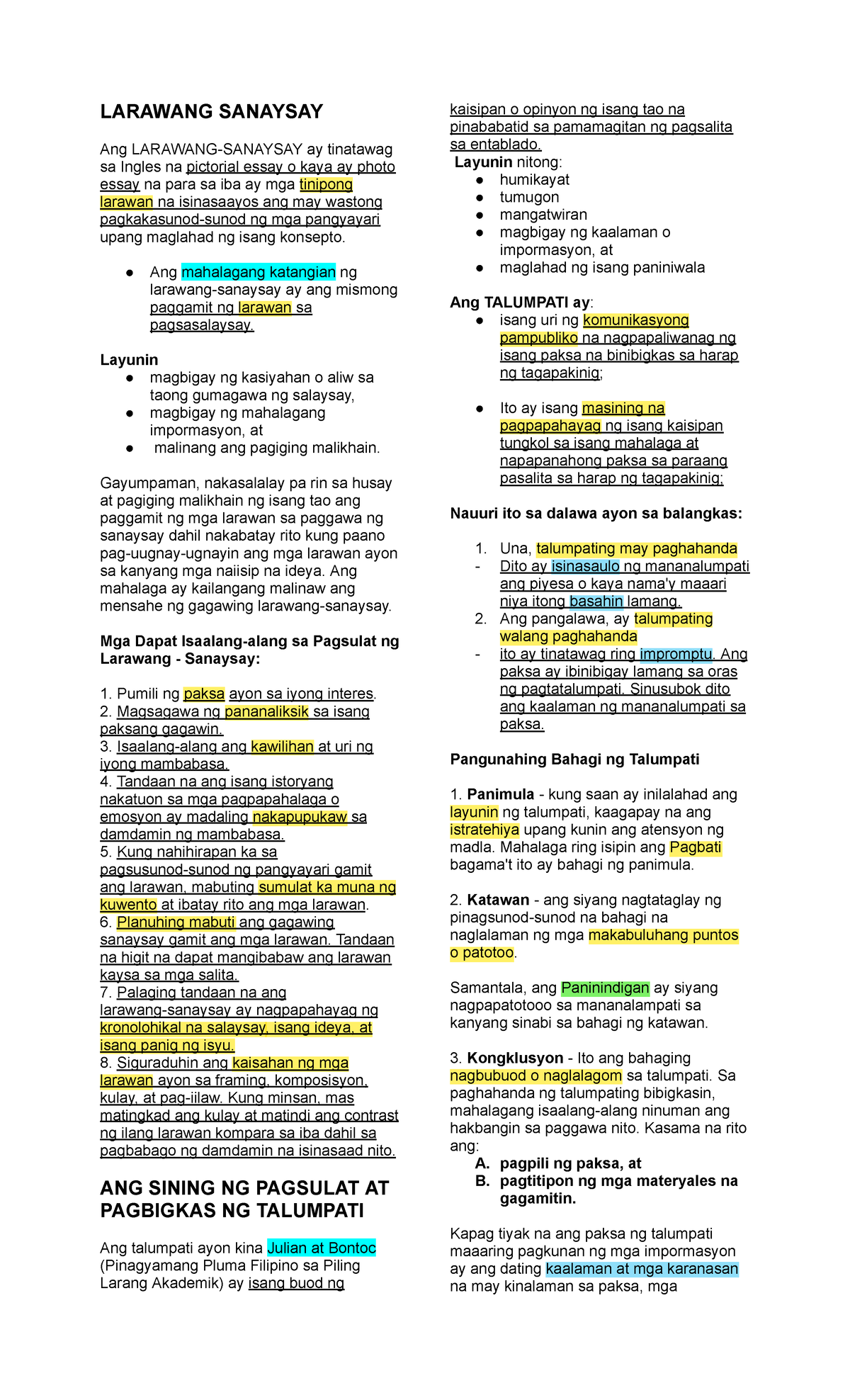 Larang Reviewer - lesson 6 - 10 - LARAWANG SANAYSAY Ang LARAWANG ...