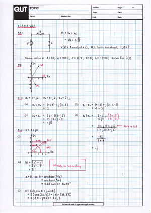 EGB341 W1 extra examples - EGB241 - EGB341 W-1 extra examples Example 1 ...