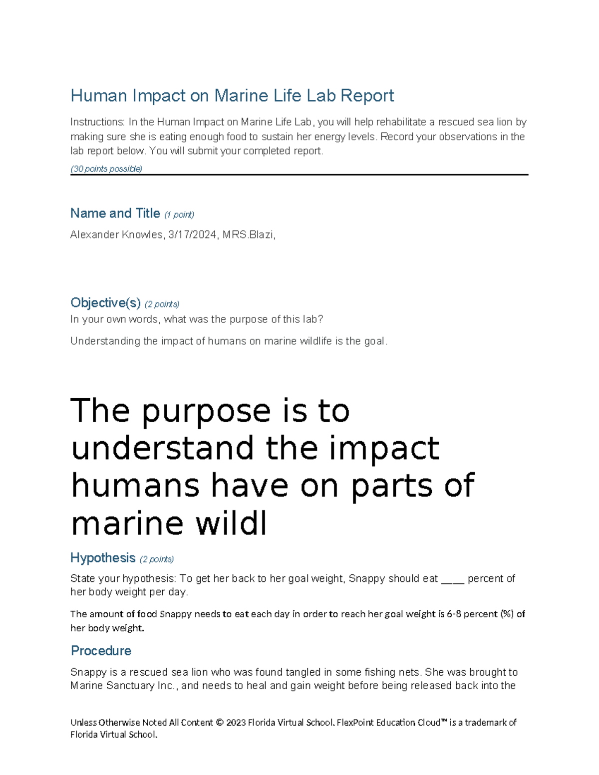 Human impact on marine life lab report - Human Impact on Marine Life ...