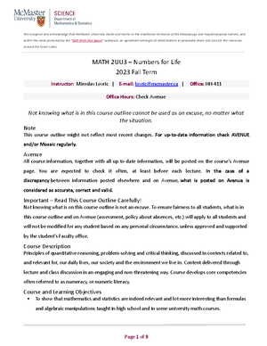 New Problem set - Math 2UU3 * Problem set CHAPTER 1 What is quantitative reasoning (also called ...