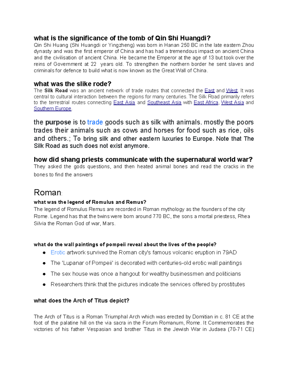 Art 100 study guide - what is the significance of the tomb of Qin Shi ...