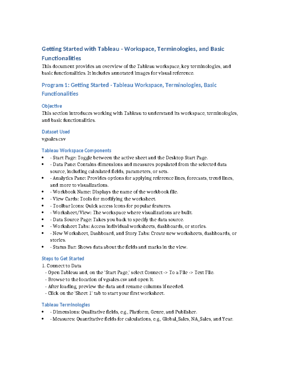 Getting Started Tableau Workspace no images - Getting Started with ...
