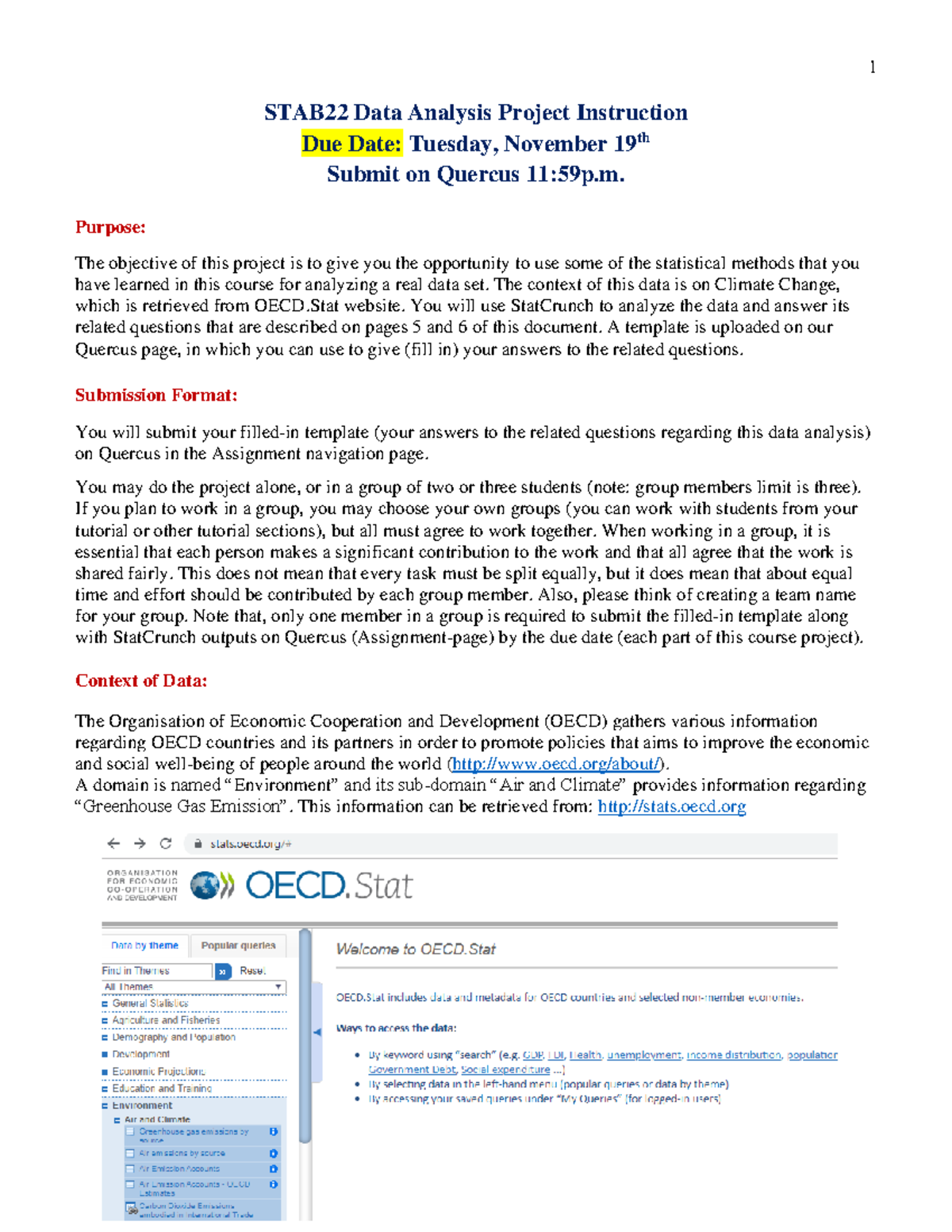 STAB22 Data Analysis Project Instruction-2 - Purpose: The objective of this project is to give ...