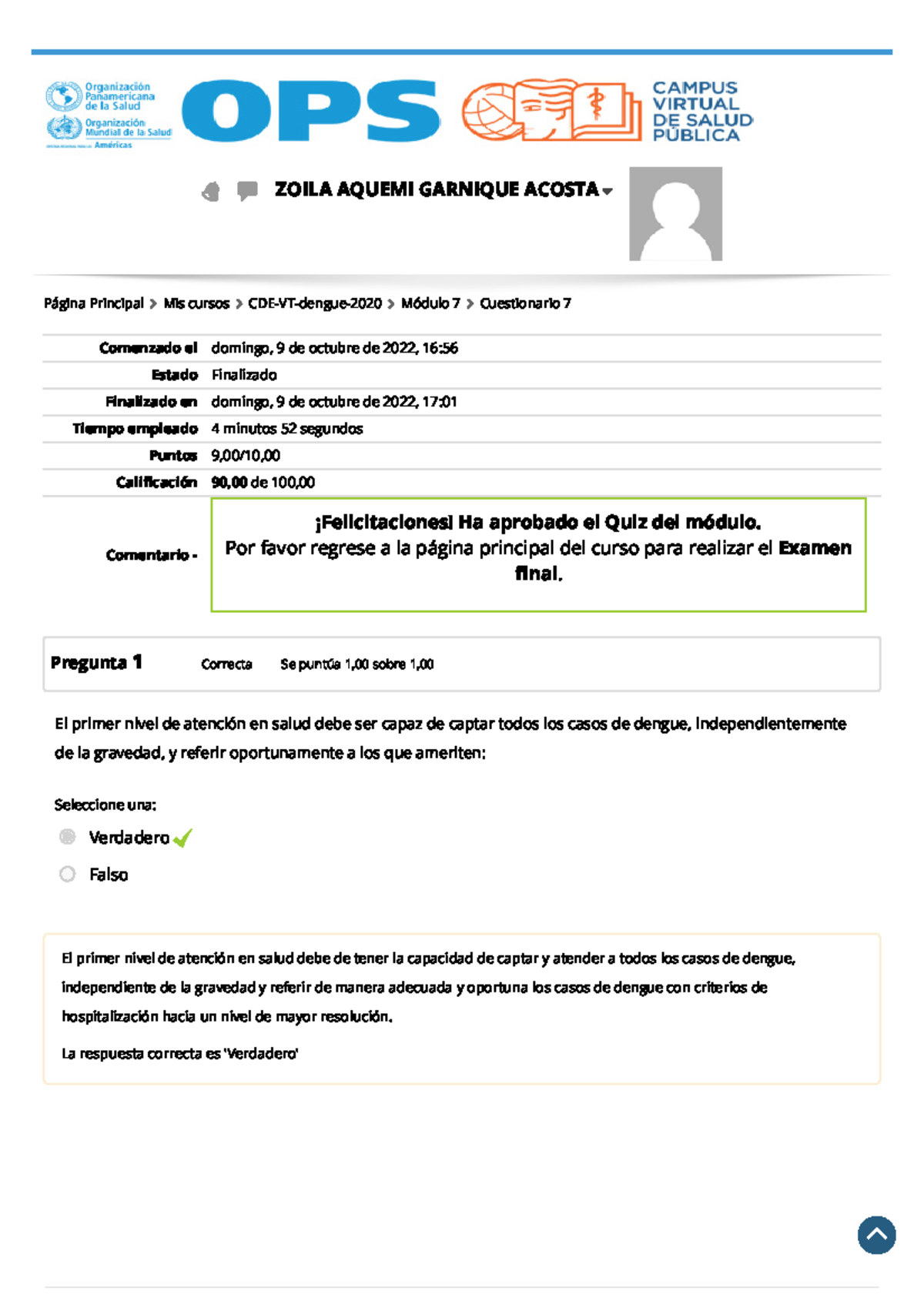 600585242 Cuestionario 7 Revision Del Intento Dengue ...