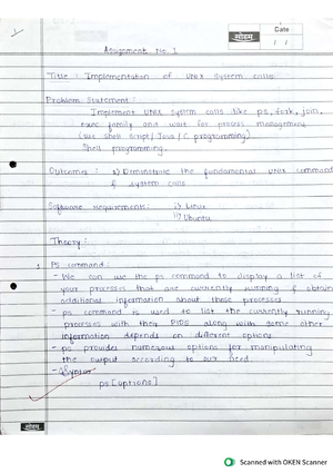Os 2 Handwritten Assignment - Operating System - Studocu