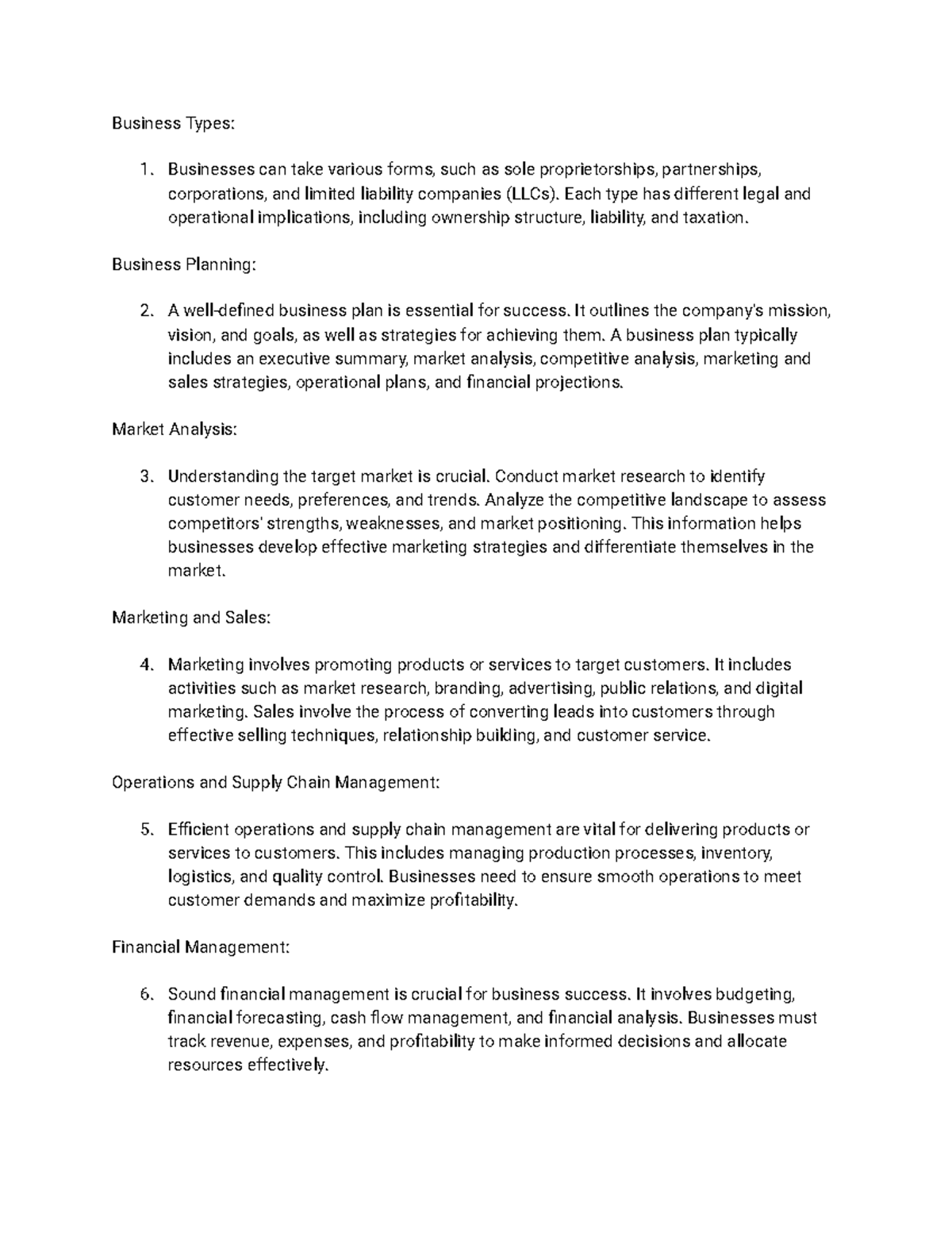 Business foundation Notesi - Business Types: Businesses can take ...