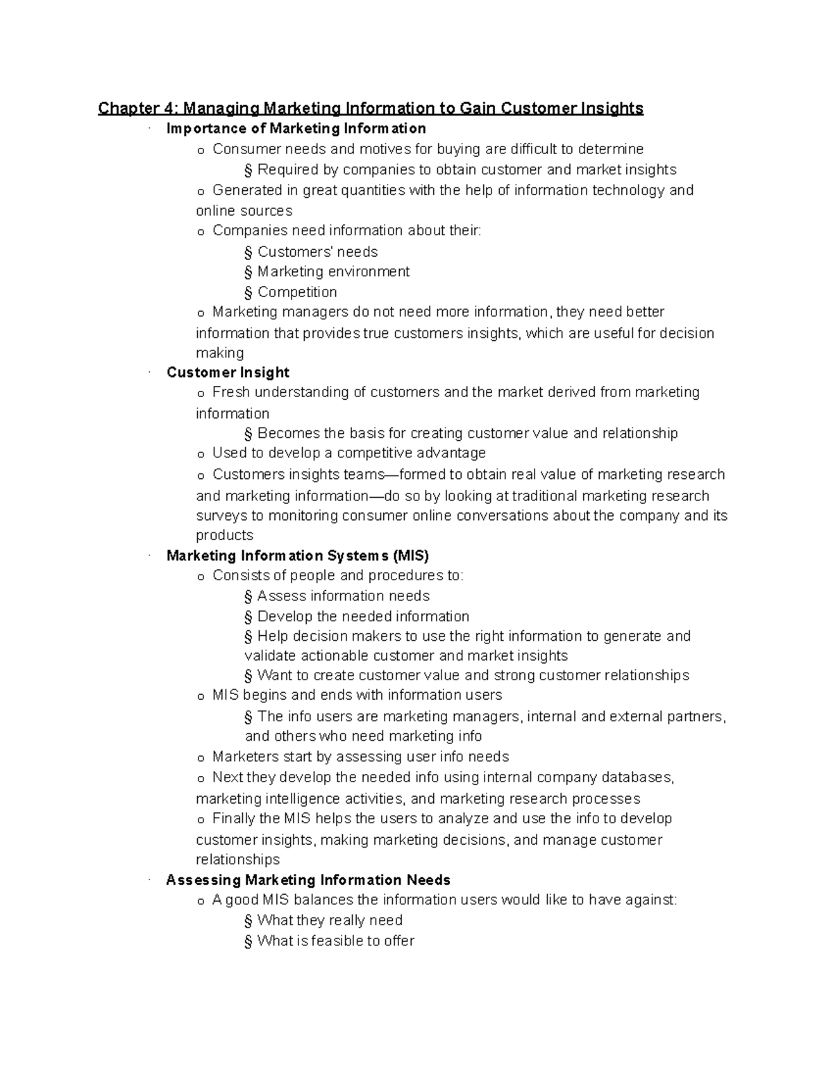 BUAD 301 3 - Professor Silverman's final month of notes, Chapter 4 ...