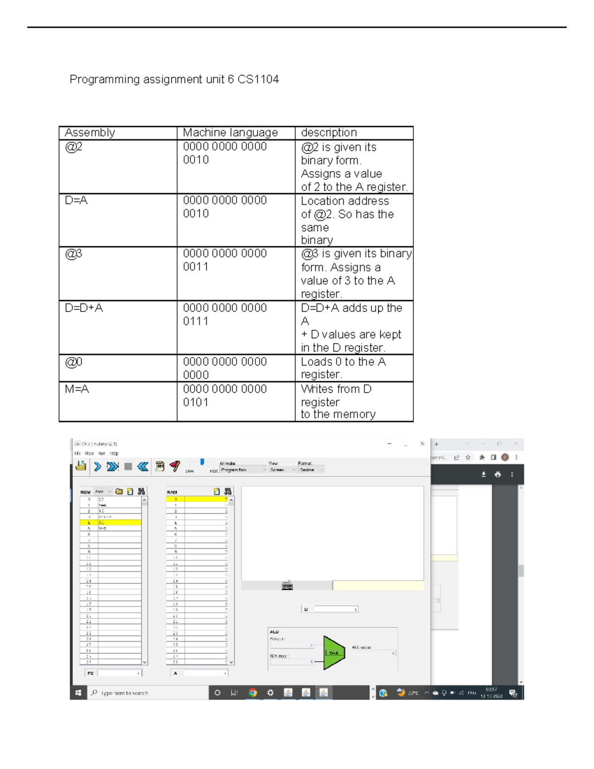 Chapter 05 - Programming assignment unit 6 CS Assembly Machine language ...