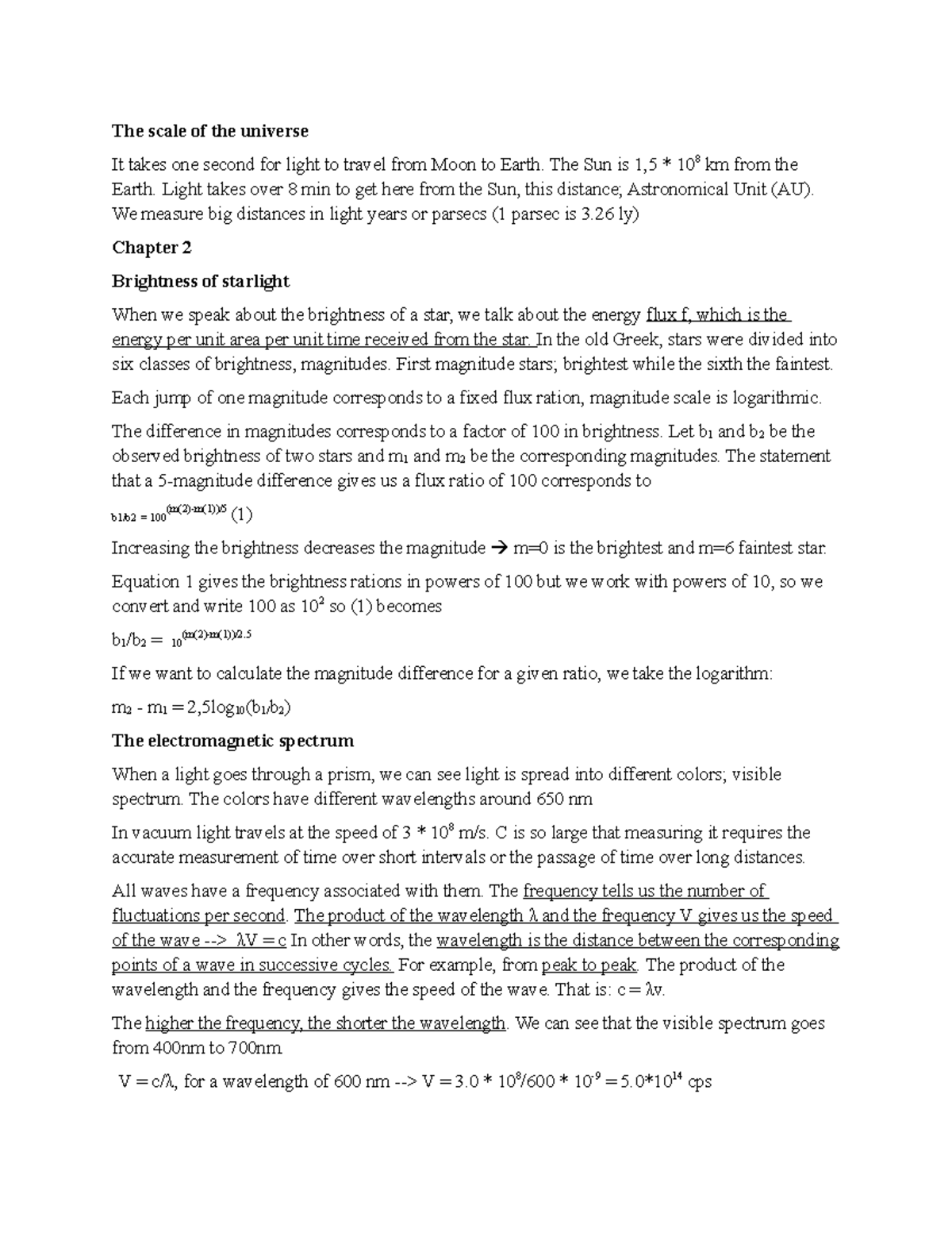 Chapter 1 - 2 - 3 - Sammendrag Astronomy: a Physical Perspective - The ...