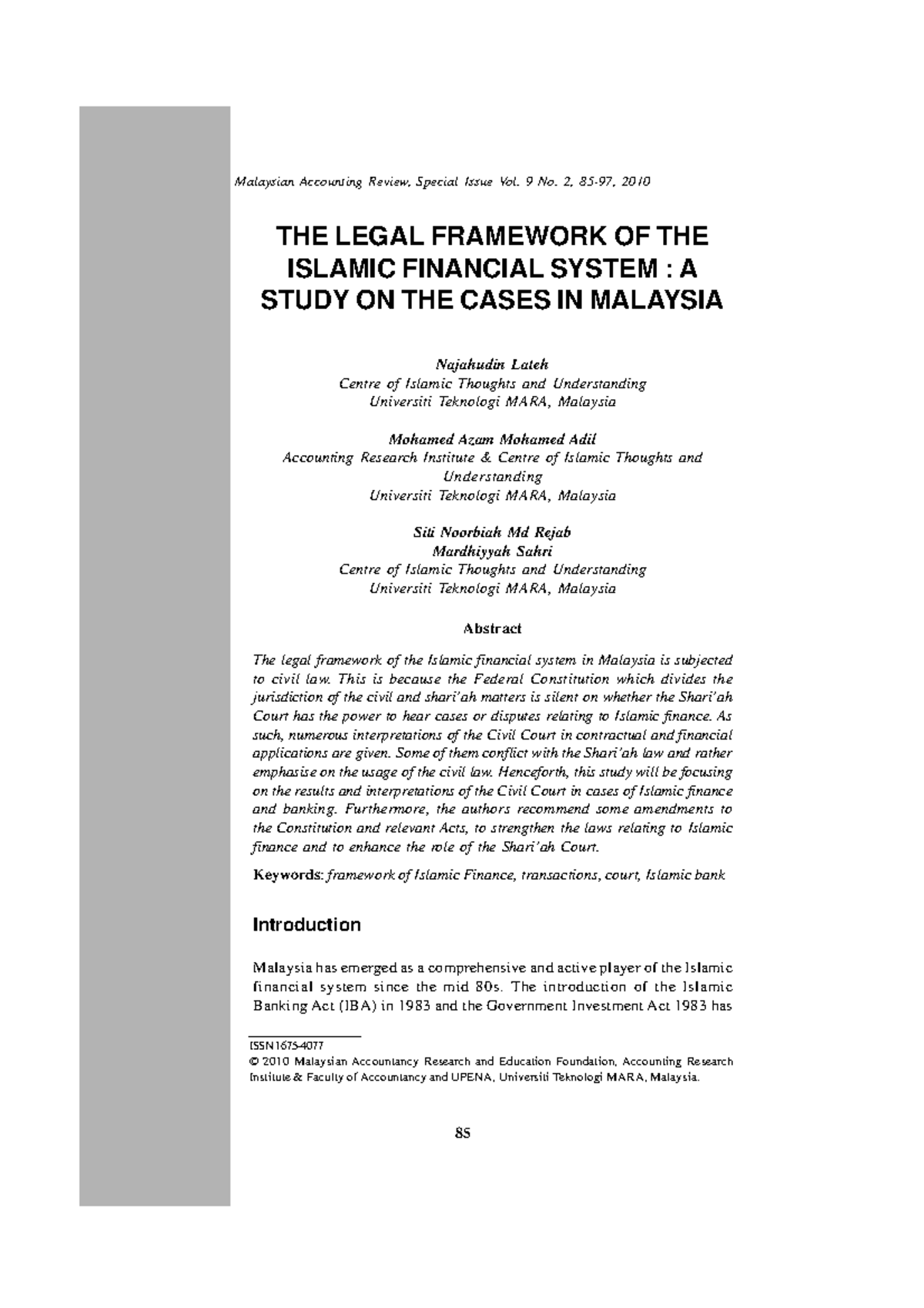 Islamic finance lab2013 - THE LEGAL FRAMEWORK OF THE ISLAMIC FINANCIAL ...