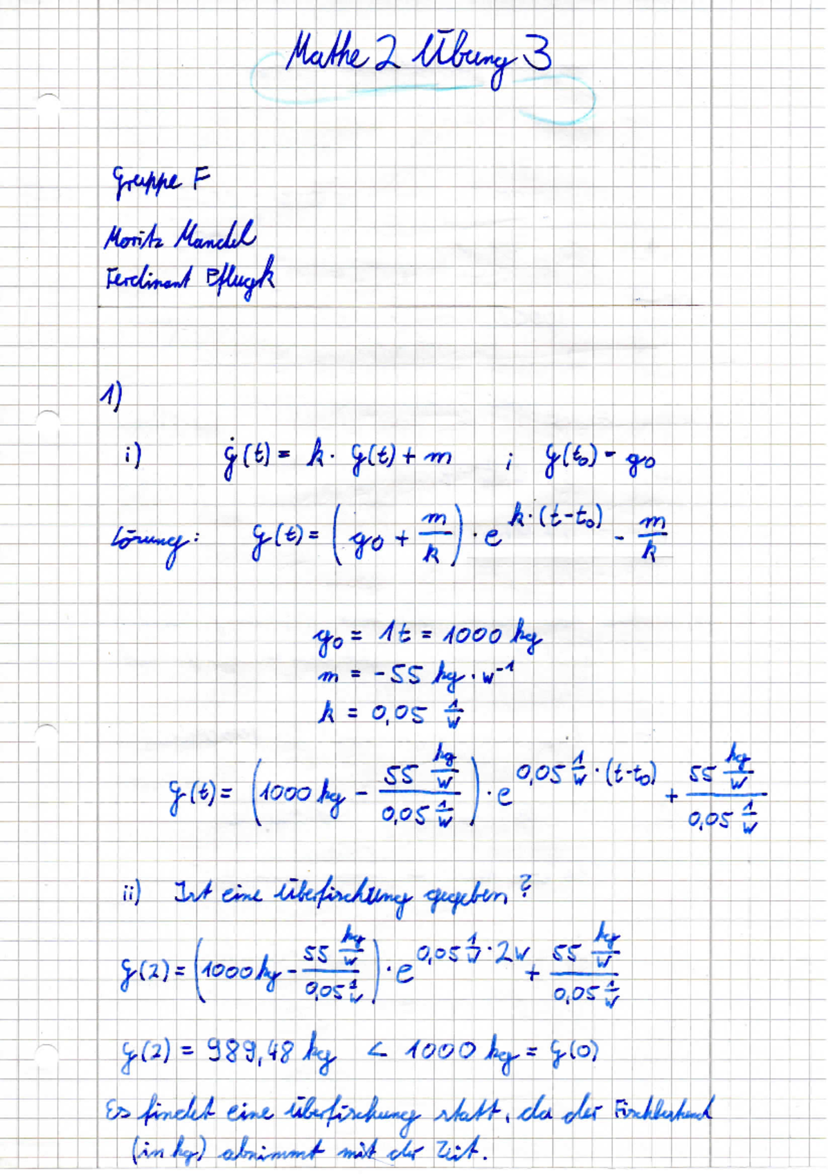 Übung 3 Mathe 2 - Mathematik 2 / Statistik - Studocu