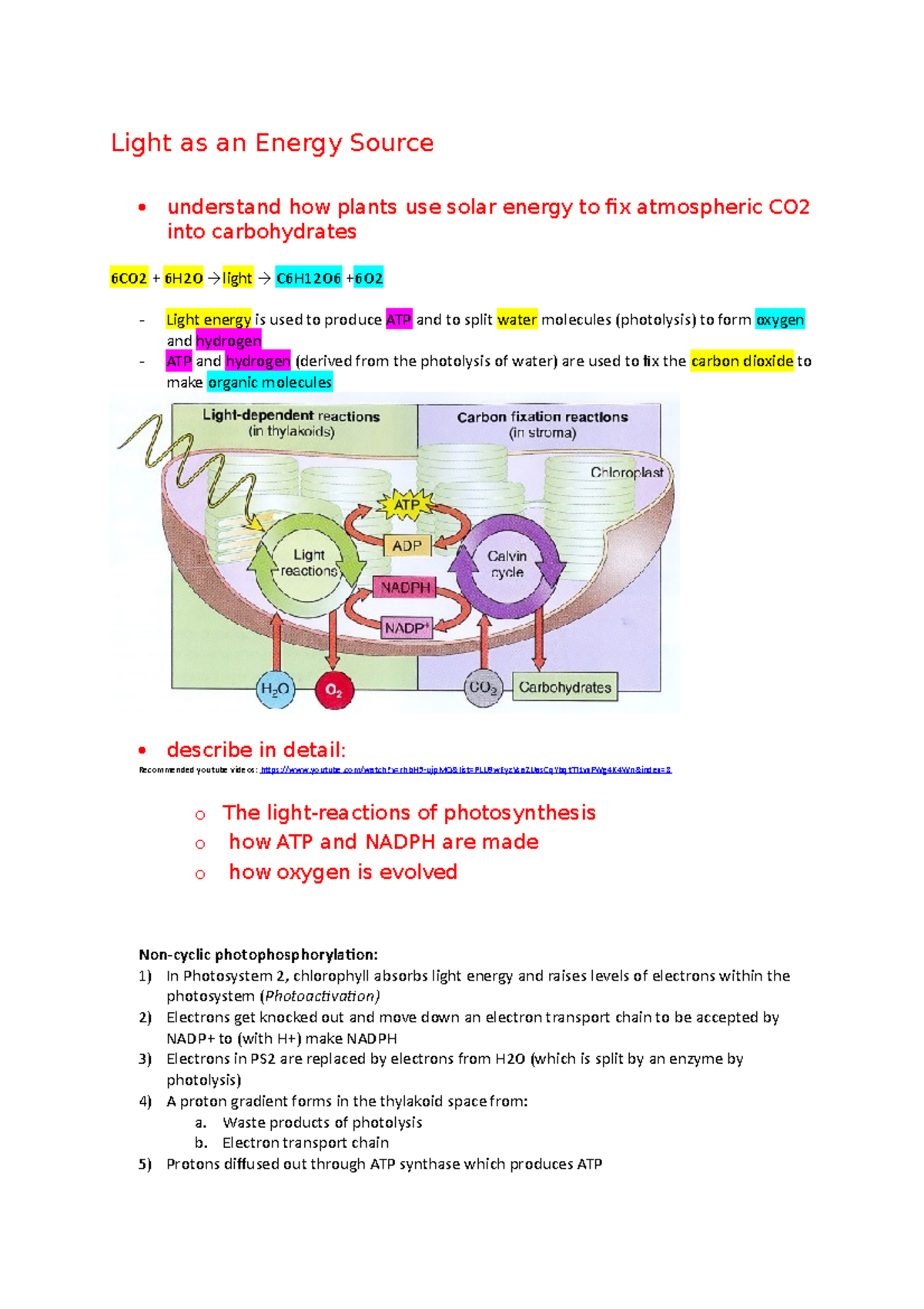 ILOs 1B 5 Light as an Energy Source - Light as an Energy Source ...