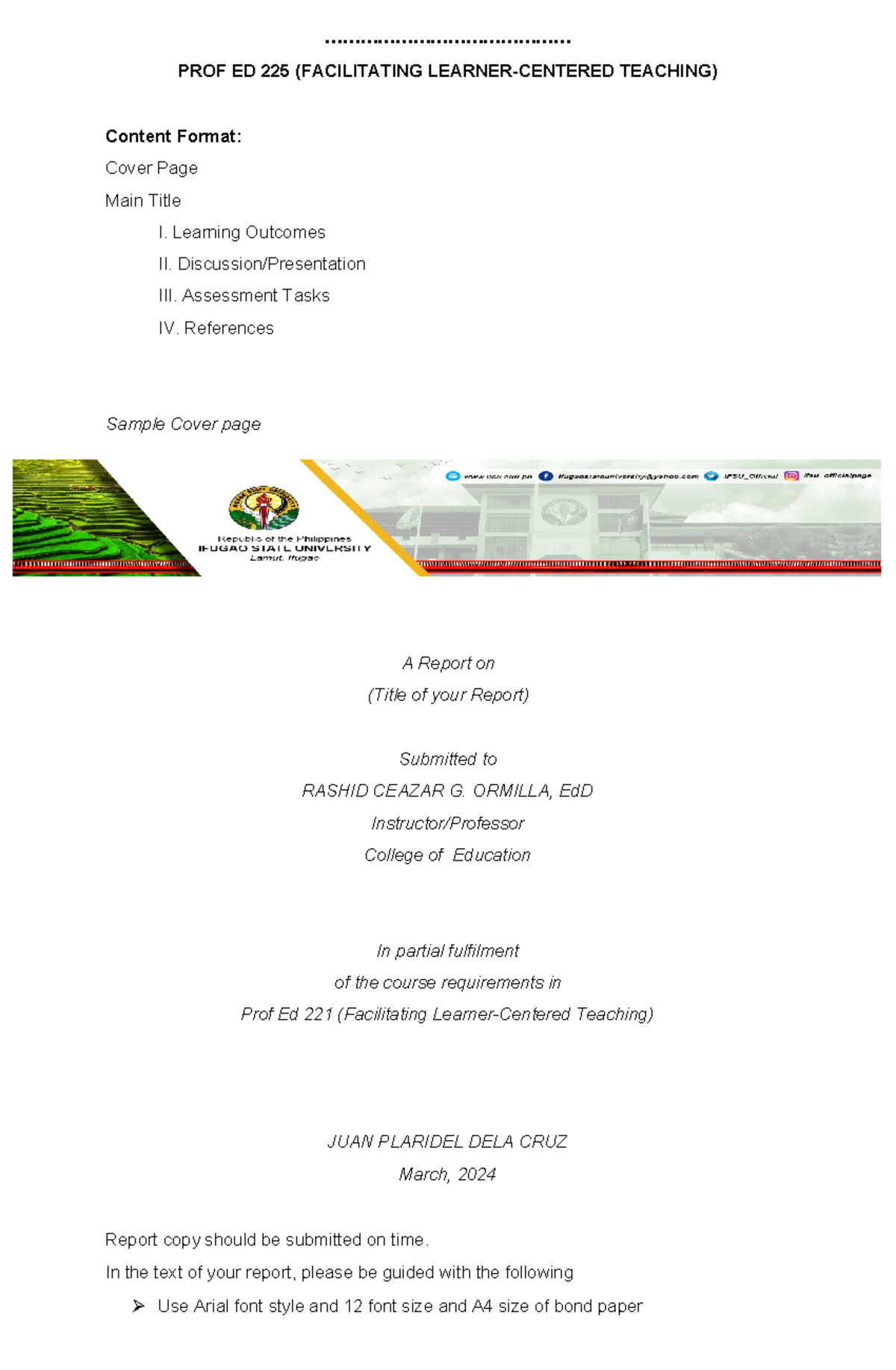 Joshua Bucad - FCLT Format and Reportorial Activity ...