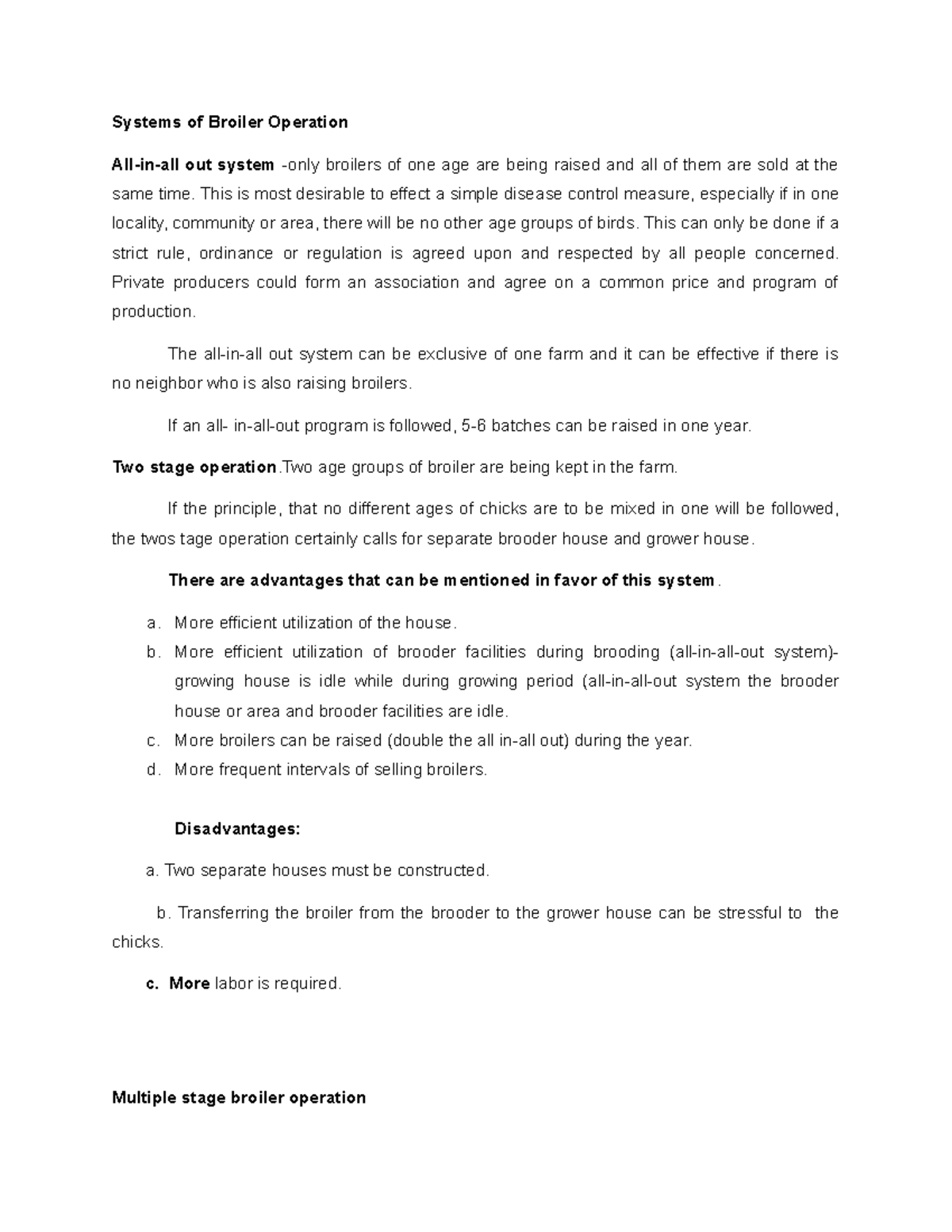 Systems of Broiler Operation - Systems of Broiler Operation All-in-all ...