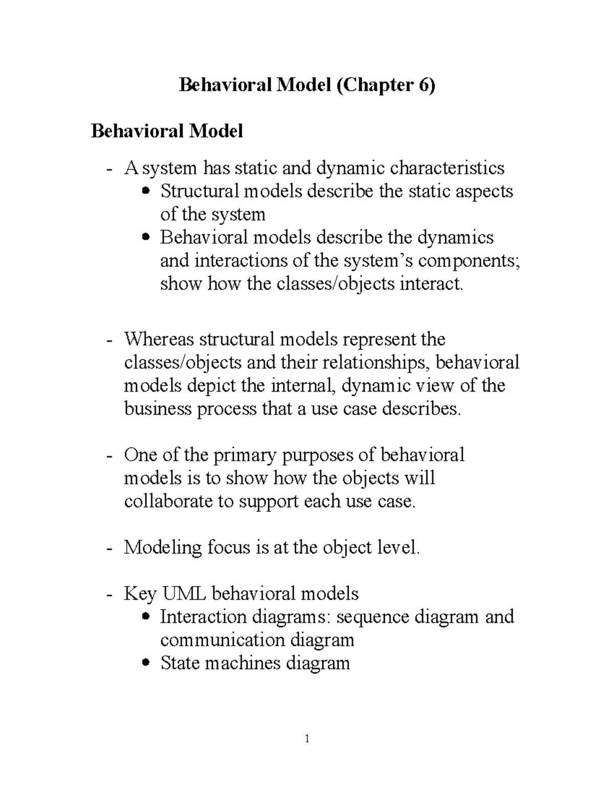 Note (Behavioral Model 2021 Fall) - Behavioral Model (Chapter 6 ...