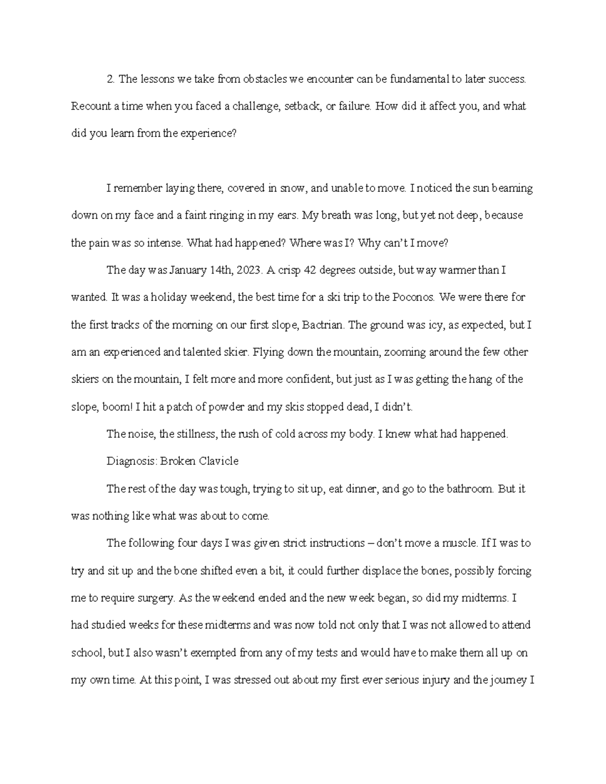 College essay - Nsusj - The lessons we take from obstacles we encounter ...