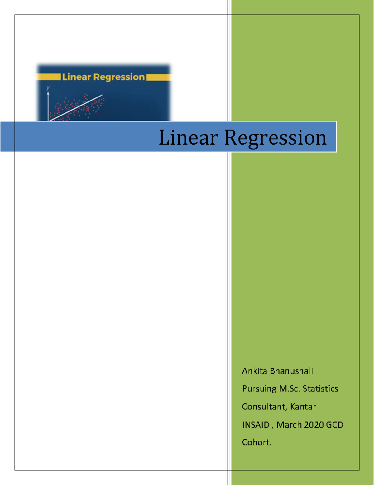 Linear Regression in Python - Ankita Bhanushali Pursuing M. Statistics ...