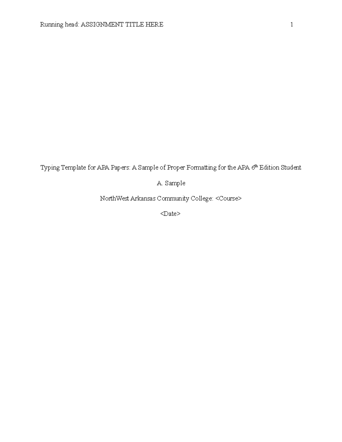 Typing Template for APA Papers No Abstract (1) - Running head ...