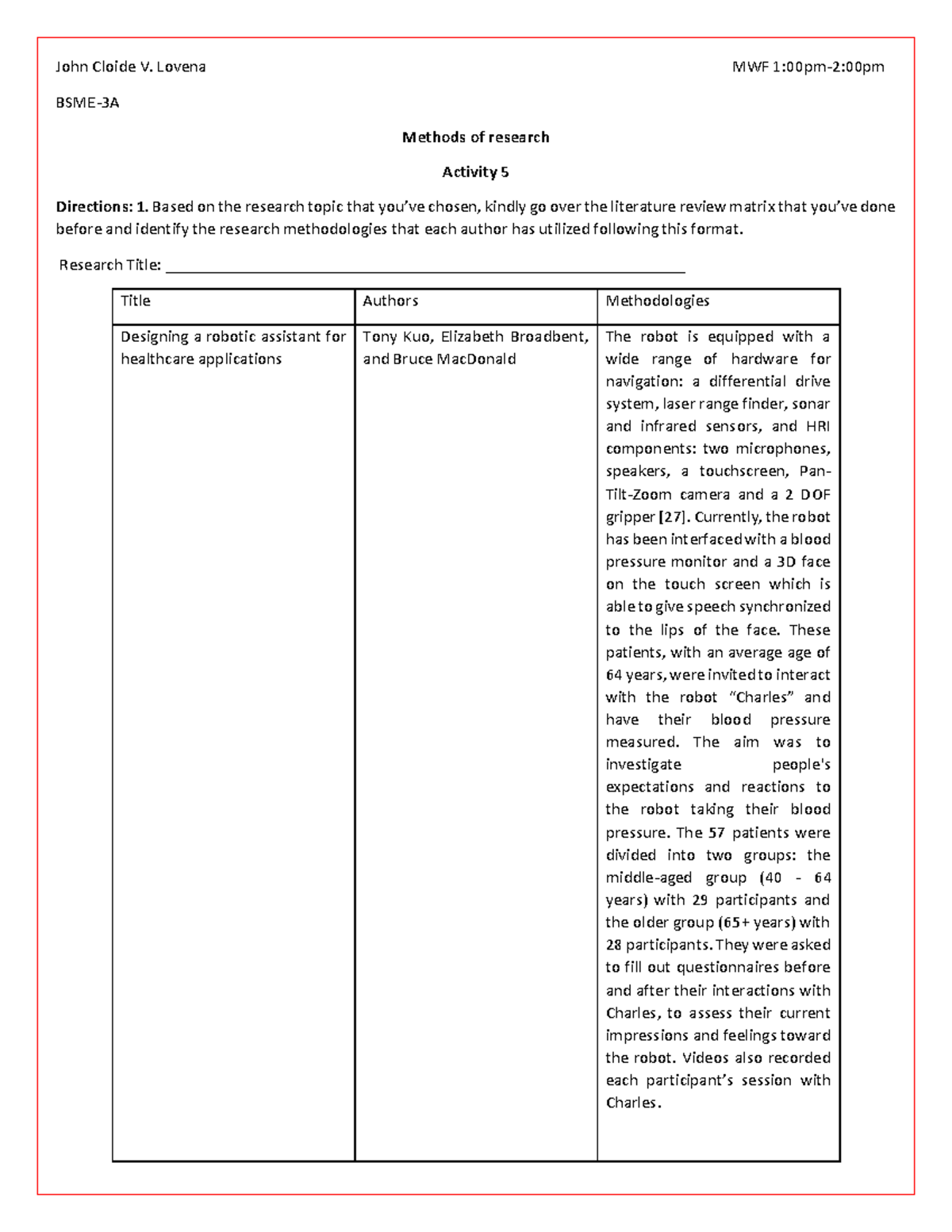 Methods of Research Activity 5 - John Cloide V. Lovena MWF 1:00pm-2 ...