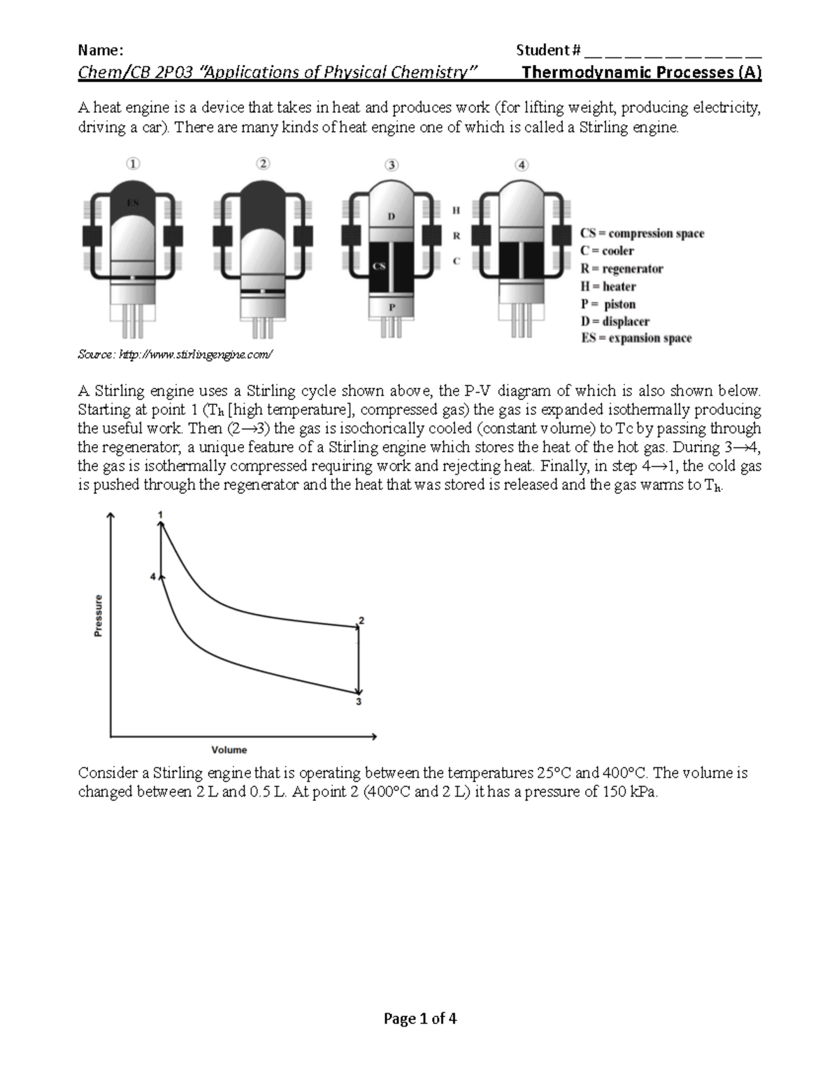 Physical Chemistry Tutorial 2 2022 - Chem/CB 2P03 “Applications of ...