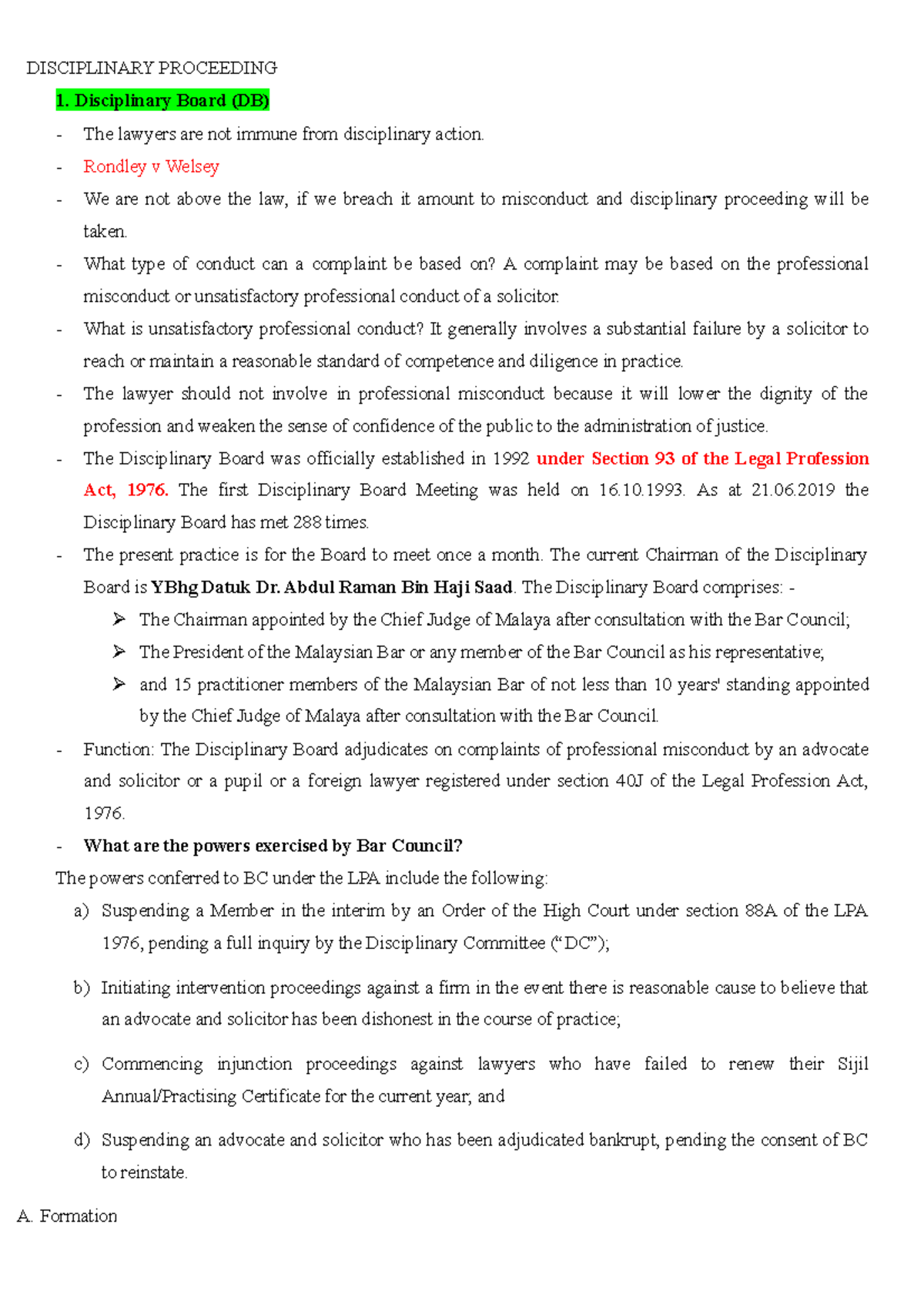Chapter 6 (Disciplinary Proceedings) - DISCIPLINARY PROCEEDING 1 ...