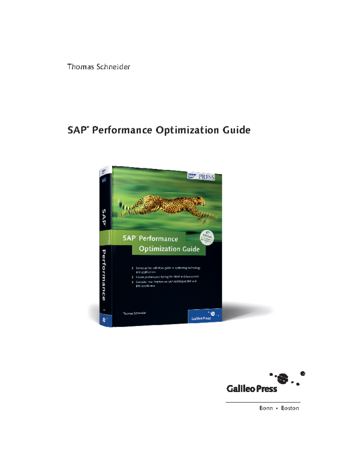 Sappress sap performance optimization guide 6 - Thomas Schneider SAP ® Performance Optimization ...