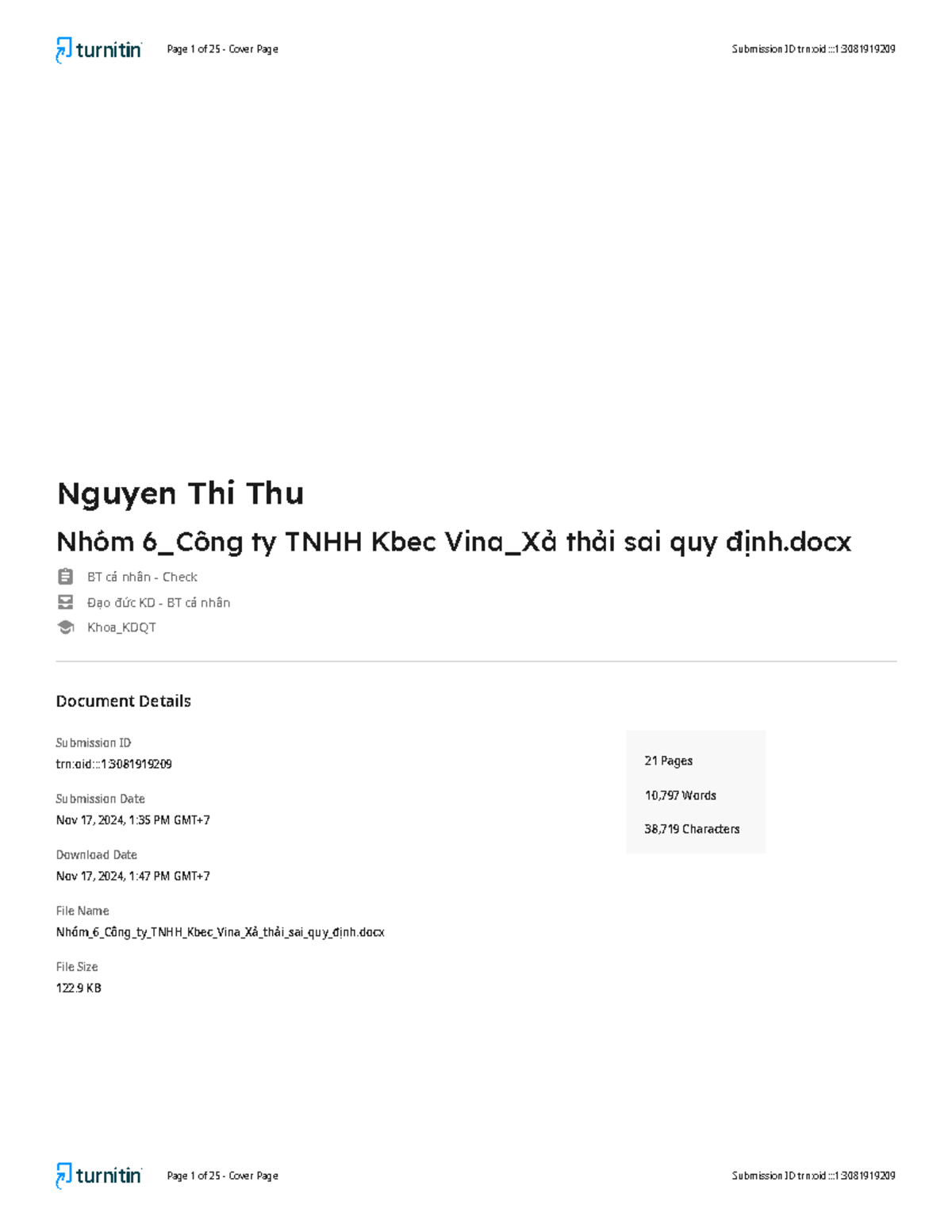 Nhóm 6 Công ty TNHH Kbec Vina Xả thải sai quy định - Khoa_KDQT Đạo đức ...