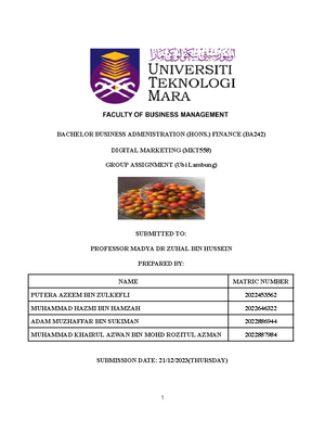 MGT269 Report Writing - nnnnn - UNIVERSITI TEKNOLOGI MARA (UiTM ...
