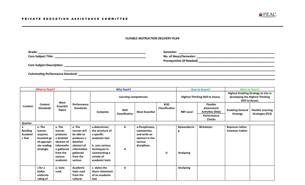 FIDP-Template - english - BSED English - StuDocu