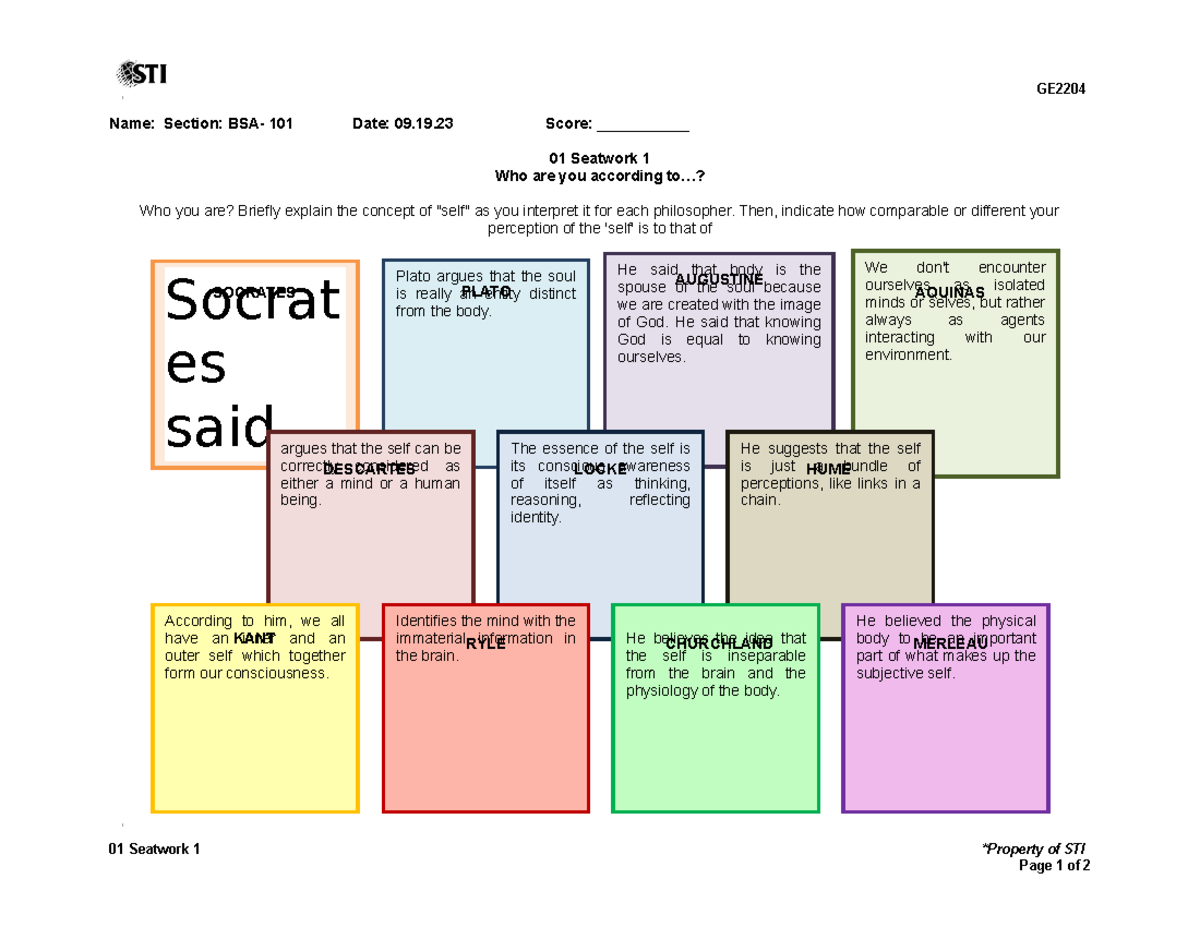 UTS 09 - UTS HW - GE Name: Section: BSA- 101 Date: 09.19 Score ...