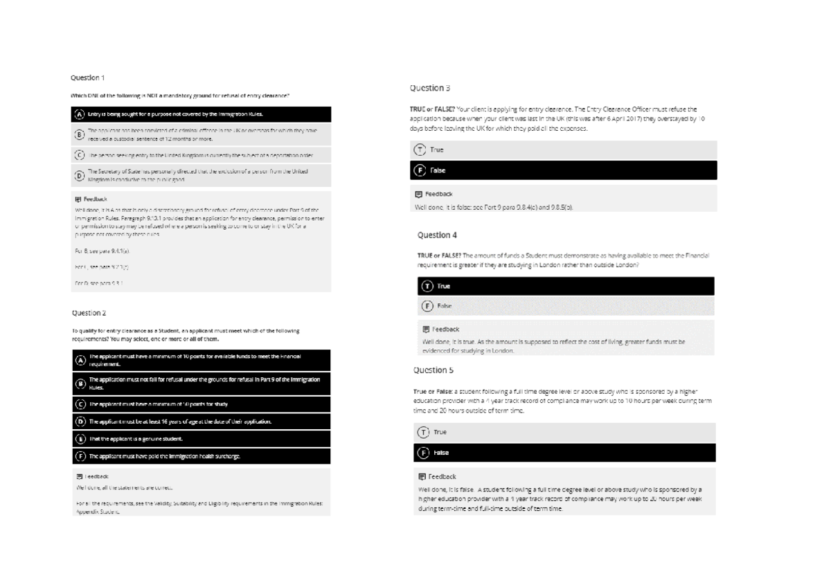 UNIT 3 PREP MCQS - UNIT - PREP MCQS- IMMIGRATION LAW - LPC 2021 - Studocu