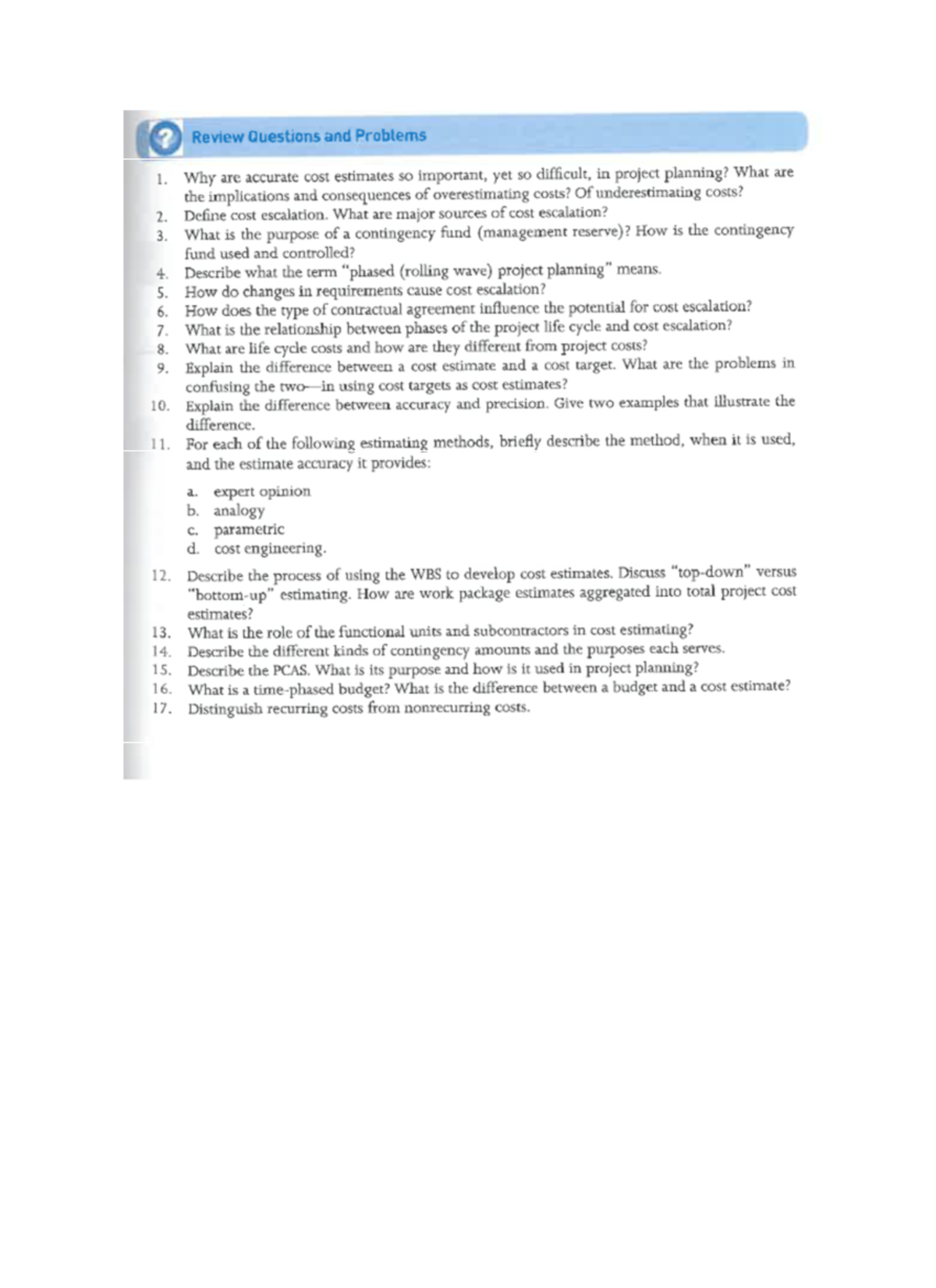 PM412 Review Questions Answers - Chapter 8 - 51993 - Studocu